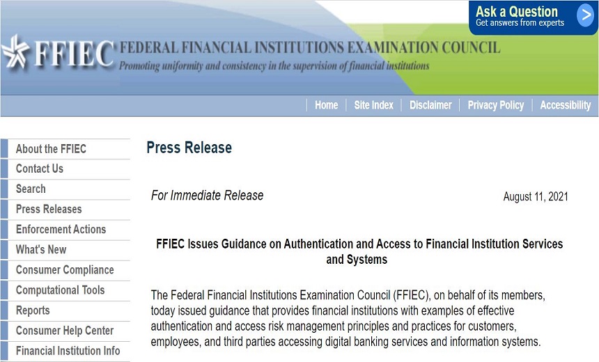 FFIEC Updates Authentication Guidance - GovInfoSecurity