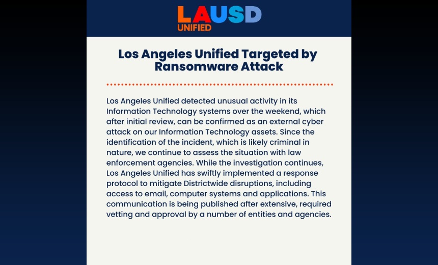Los Angeles School District Hit by Ransomware Attack