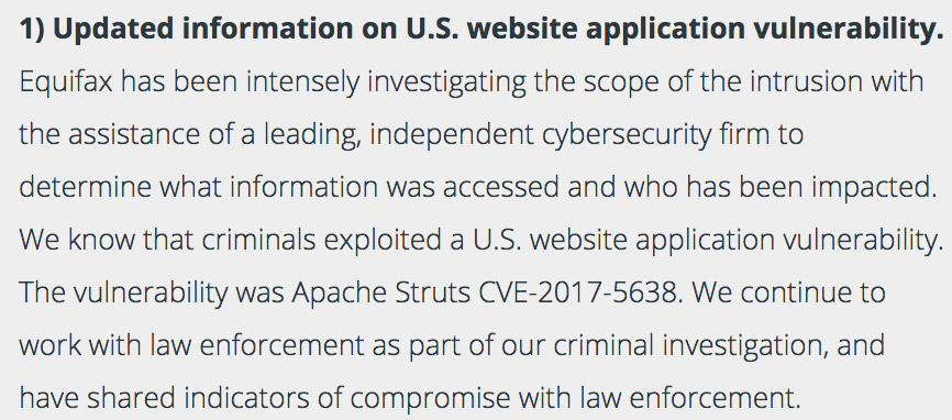 Equifax's Colossal Error: Not Patching Apache Struts Flaw