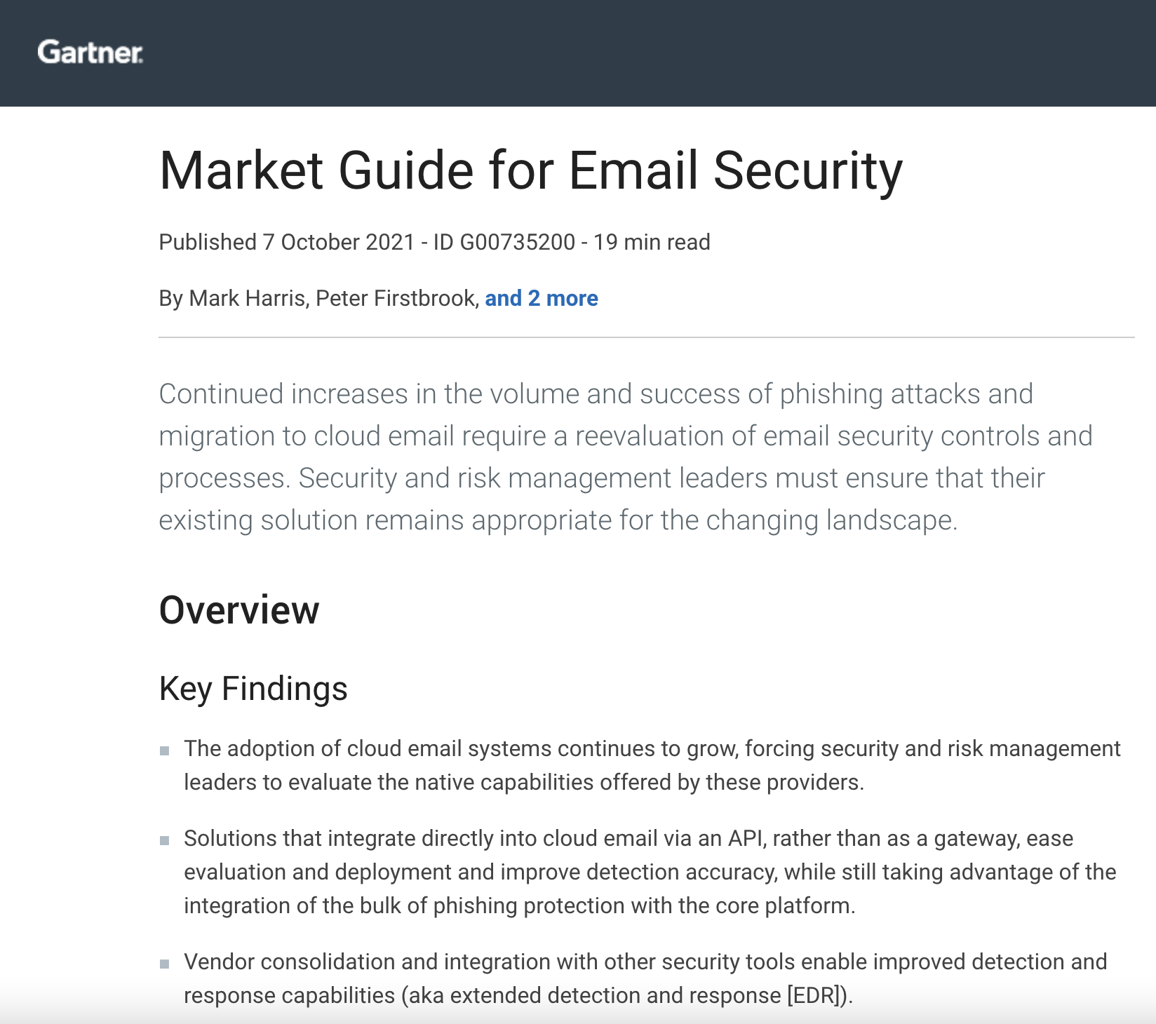 2021 Gartner Market Guide for Email Security - BankInfoSecurity