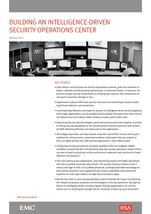Building an Intelligence-Driven Security Operations Center