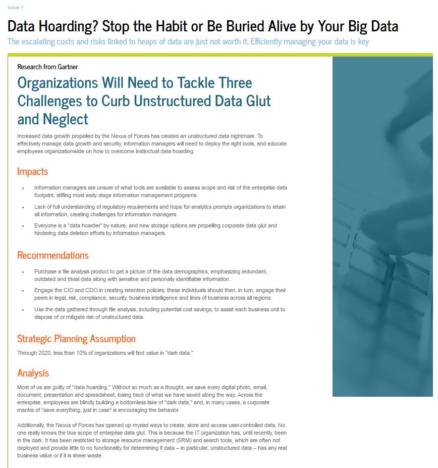 Data Hoarding? Stop the Habit or be Buried Alive by your Big Data