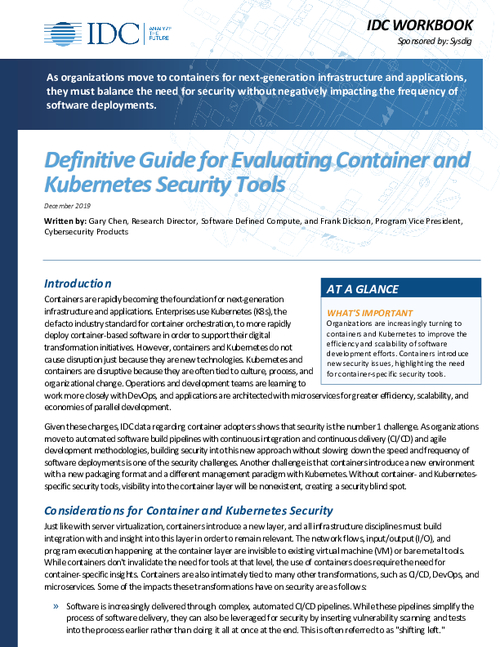 IDC Guide: Evaluating Container Security Tools