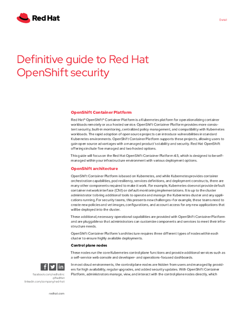 Definitive Guide to Red Hat OpenShift Security