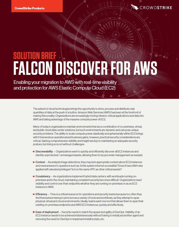 Falcon Discover AWS Solution Brief Report - BankInfoSecurity