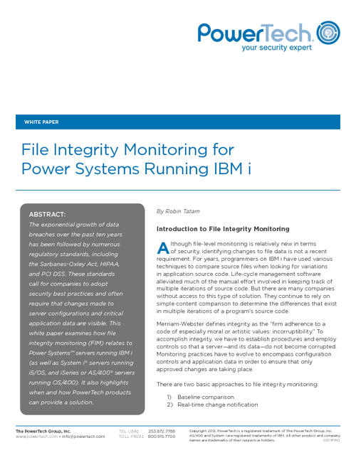File Integrity Monitoring for IBM i - BankInfoSecurity