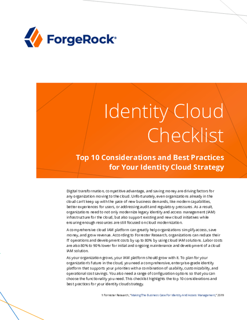 Identity Cloud Checklist - BankInfoSecurity