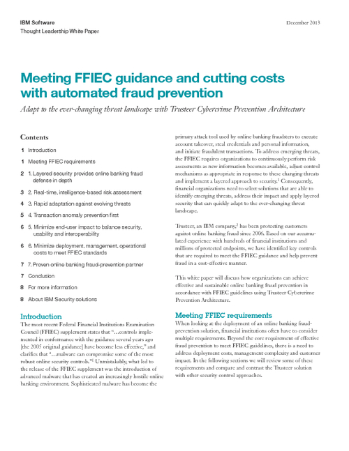 Automated Fraud Prevention for FFIEC Compliance