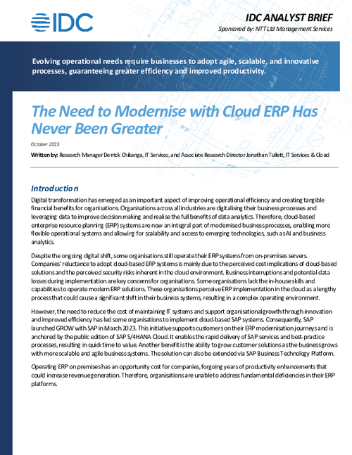 The Need to Modernise with Cloud ERP Has Never Been Greater