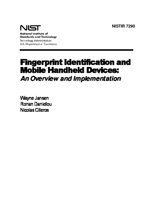 NIST Interagency Report (NISTIR) 7290 Fingerprint Identification and ...