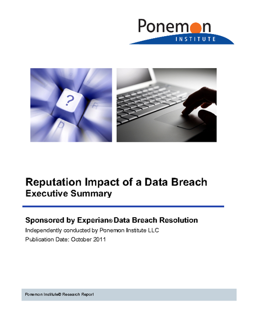 Ponemon Institute Study: Reputation Impact of a Data Breach