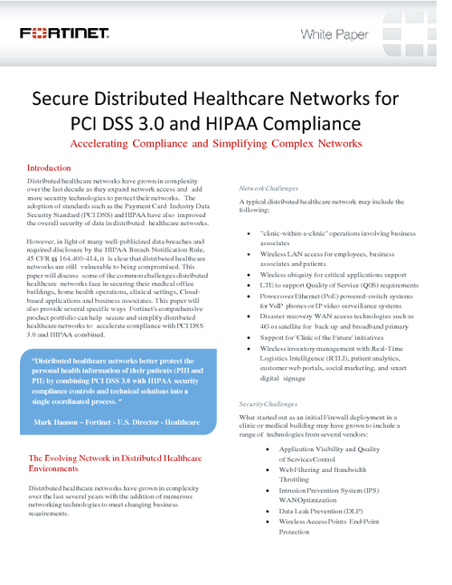 Securing Distributed Healthcare Networks for PCI DSS 3.0 and HIPAA ...