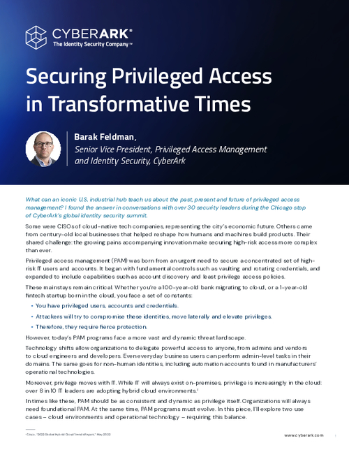 Securing Privileged Access in Transformative Times
