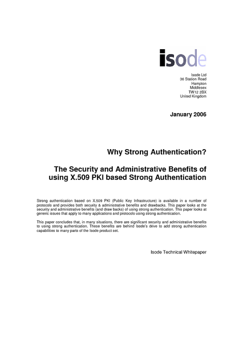 The Security and Administrative Benefits of using X.509 PKI based ...