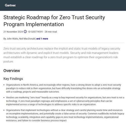 A Strategic Roadmap for Zero Trust Security Implementation