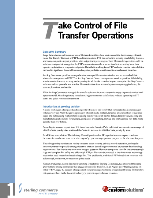 Take Control of File Transfer Operations - BankInfoSecurity