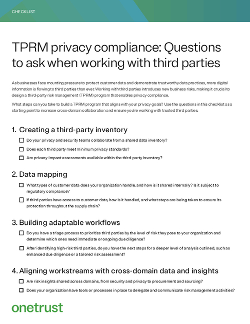 TPRM Privacy Compliance: Questions to Ask When Working with Third Parties