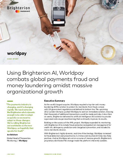 Worldpay Case Study for Brighterion AI - BankInfoSecurity