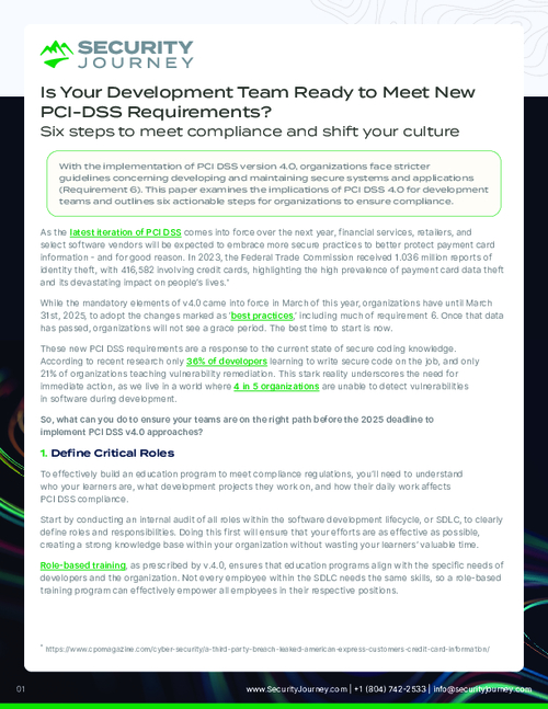 Is Your Development Team Ready to Meet New PCI-DSS Requirements?